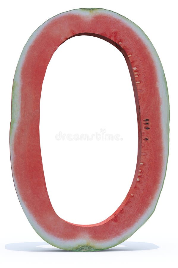 Number Zero Made with Watermelon Stock Illustration - Illustration of ...