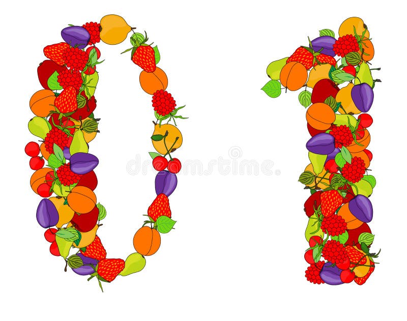 Number zero and number one stock vector. Illustration of natural - 26461146
