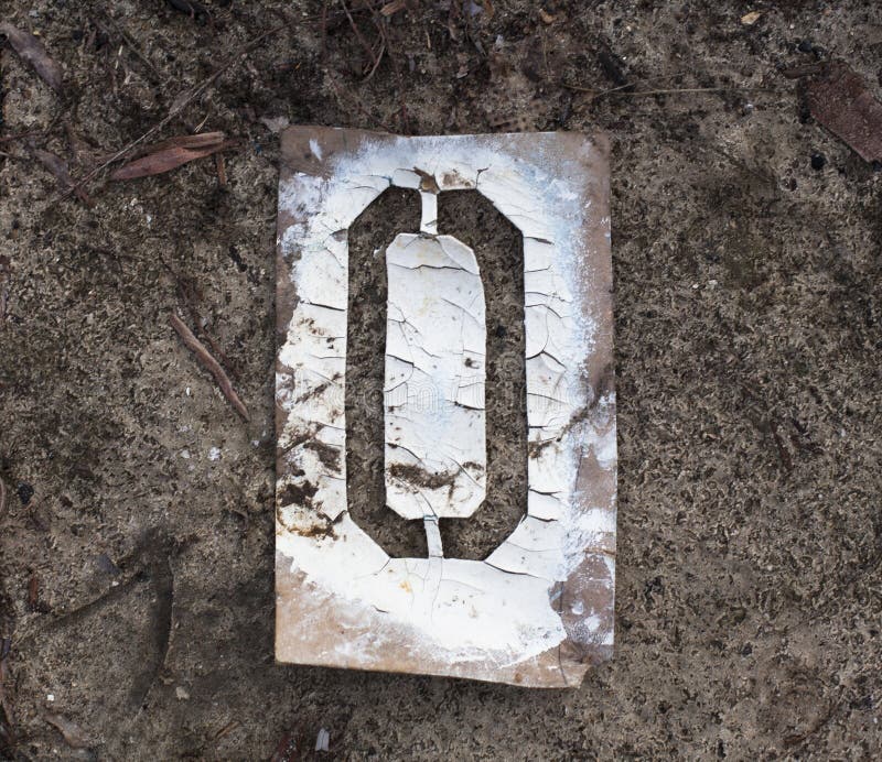 Number Zero on the Old Metal Stencil Stock Photo - Image of hole, metal ...