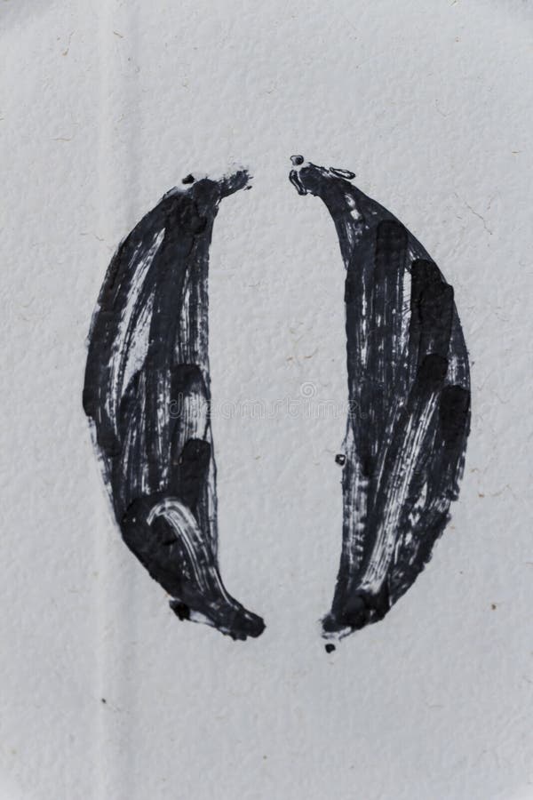 Number Zero Painted Stencil on White Backdrop Stock Image - Image of ...