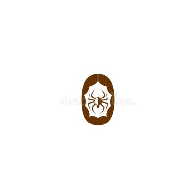 Number Zero with Spider Icon Logo Design Template Stock Vector ...