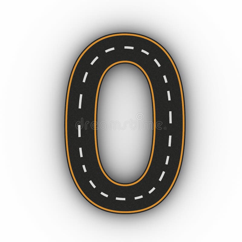 Number Zero Symbols of the Figures in the Form of a Road with White and ...