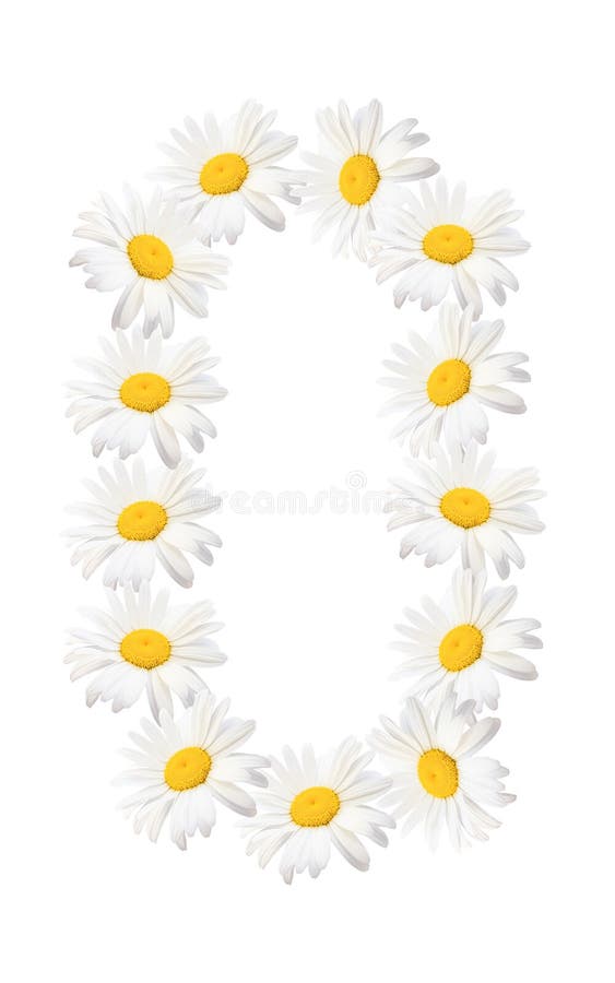 Number Zero with White Daisies. Numbers on the Calendar Stock Image ...