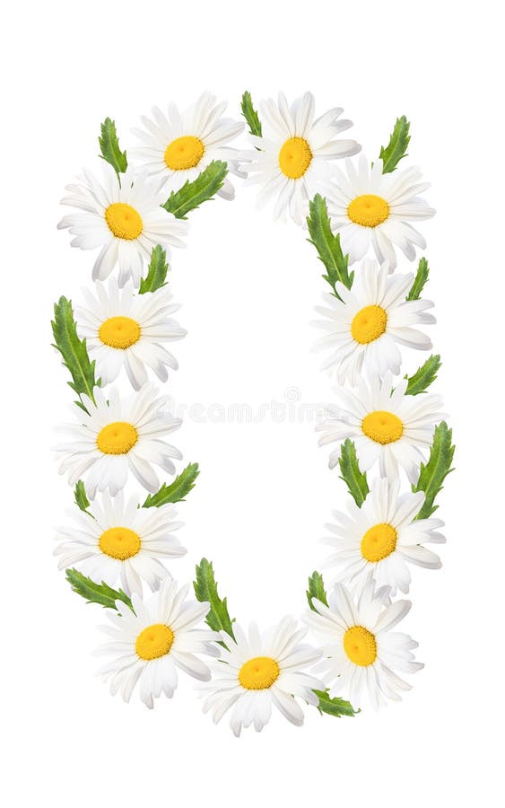Number Zero with White Daisies. Numbers on the Calendar Stock Image ...