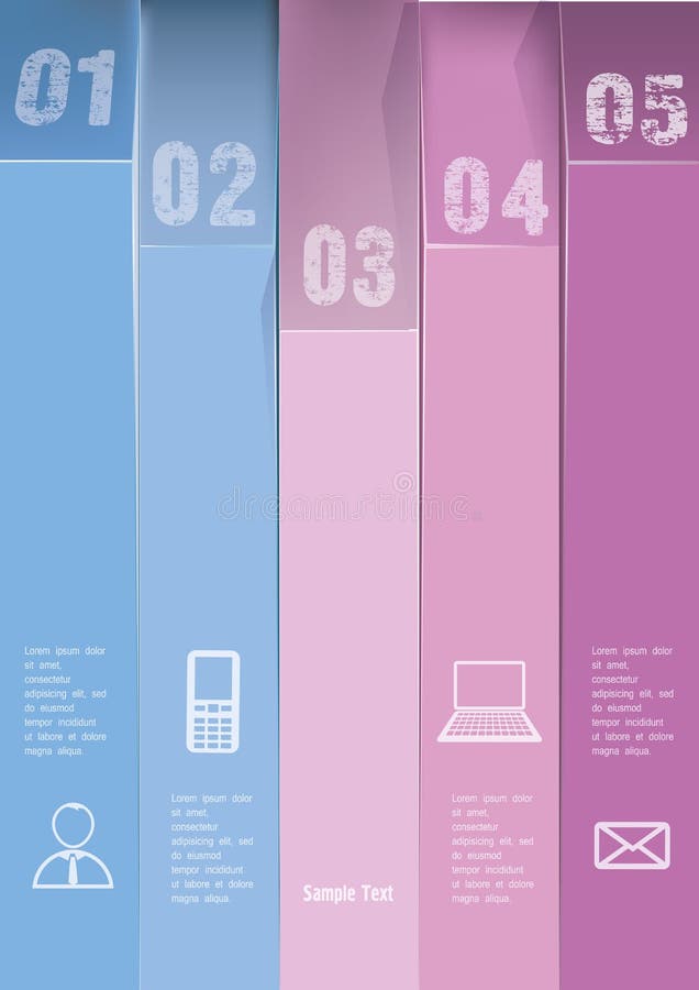 Numbered Banners blocks. stock vector. Illustration of card - 30256930