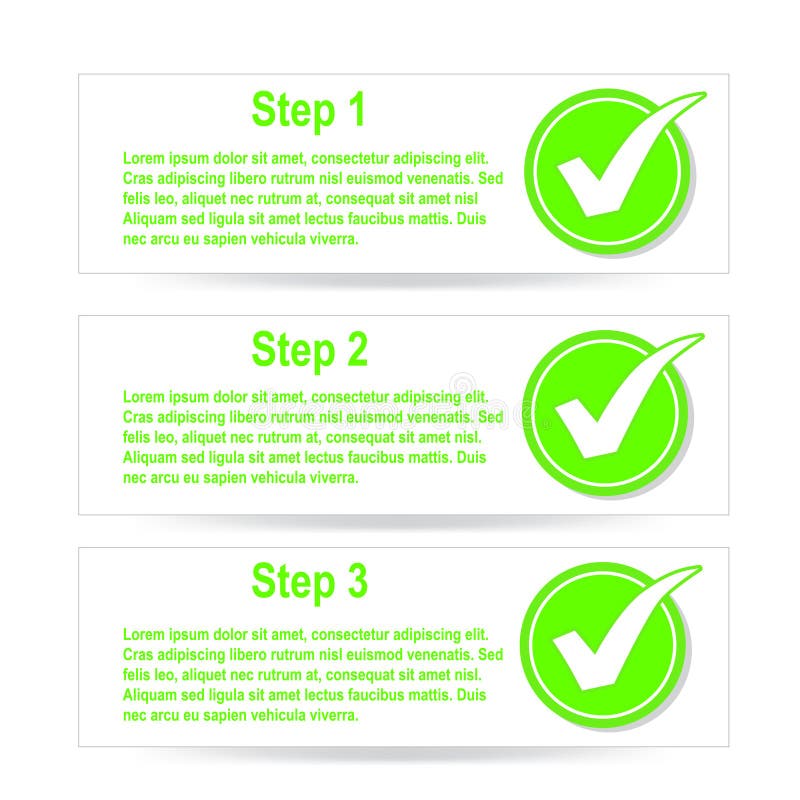 Numbered Banners with Check Mark Stickers Stock Vector - Illustration ...