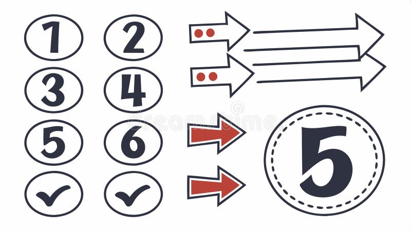 Numbered Checklist, Tasks and To,do List Illustration Vector Design ...