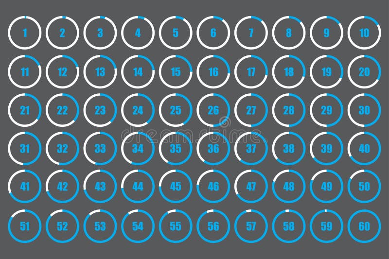Numbered Circular Icons. Blue and White Color Scheme. Minimalist ...
