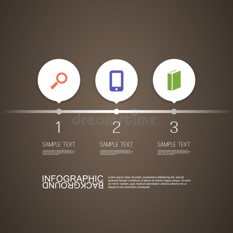 Numbered Circular Labels - Infographic Design with Text and Icons Stock ...
