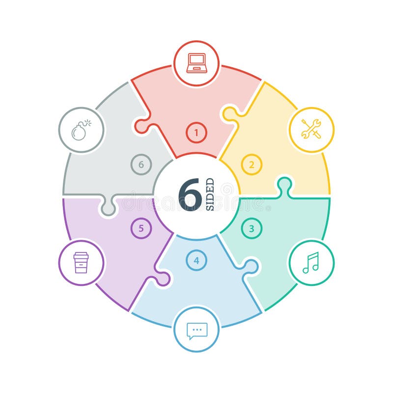 Round Puzzle Gear Presentation Infographic Diagram Template with ...
