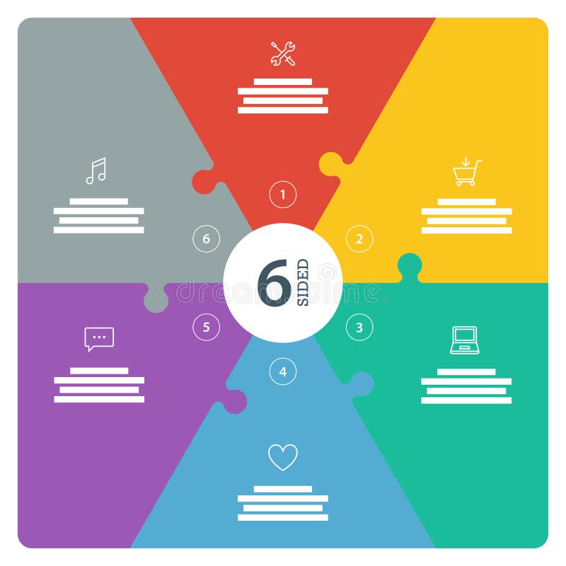 Numbered Full Page Flat Rainbow Spectrum Colored Puzzle Presentation ...