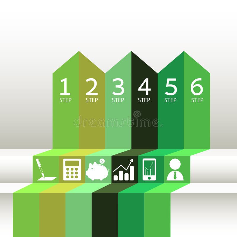 Numbered Green Ribbons stock vector. Illustration of concept - 38861884