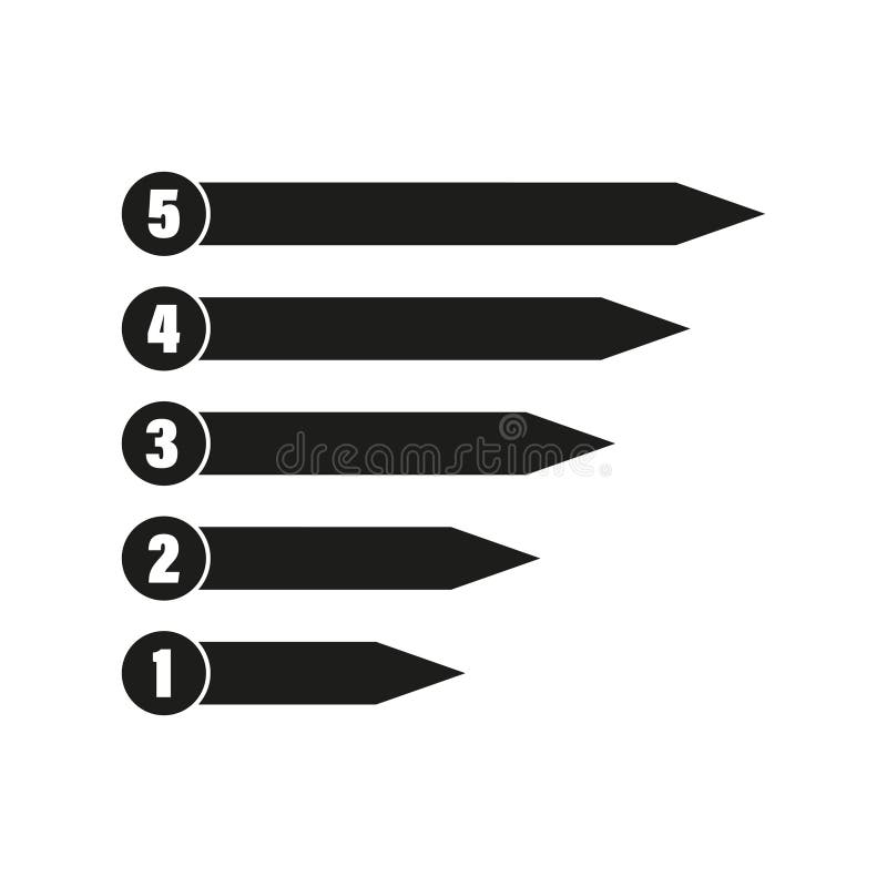 Numbered List Icon. Ranking Arrows Graphic. Simple Step-by-step Vector ...