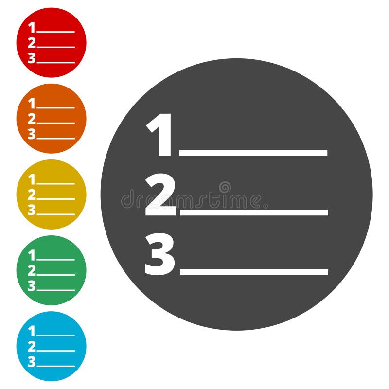 Numbered List Icon Isolated On White Background Stock Illustration ...