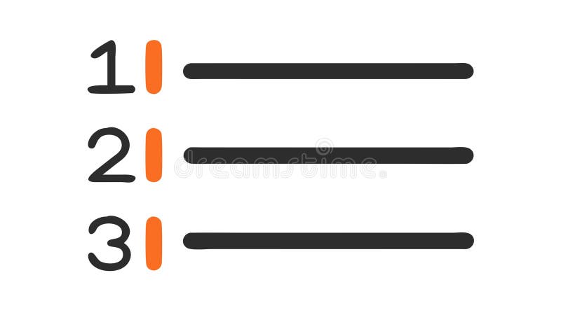 Numbered List Outline Icon for Steps Tasks, Vector Design Generative AI ...