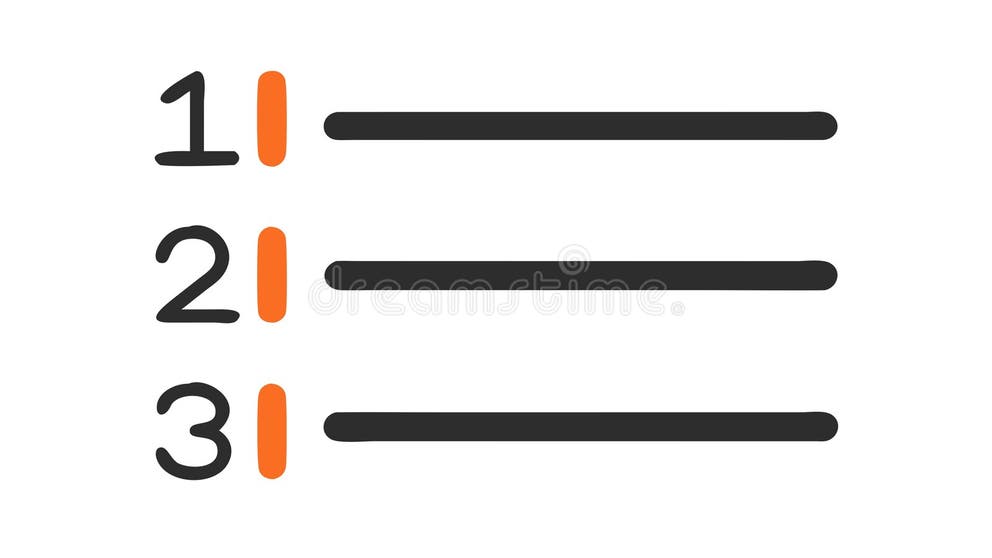 Numbered List Outline Icon for Steps Tasks, Vector Design Generative AI ...