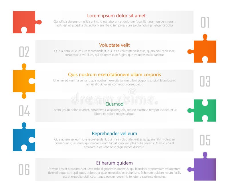 Numbered List Template Set, Chart Table Stock Vector - Illustration of ...