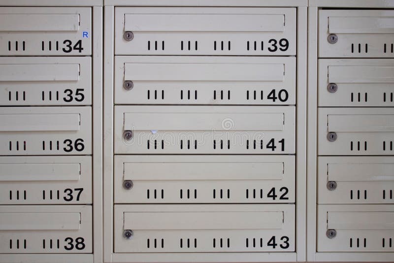 Numbered Mailboxes in the Entrance of an Apartment Building Stock Photo ...