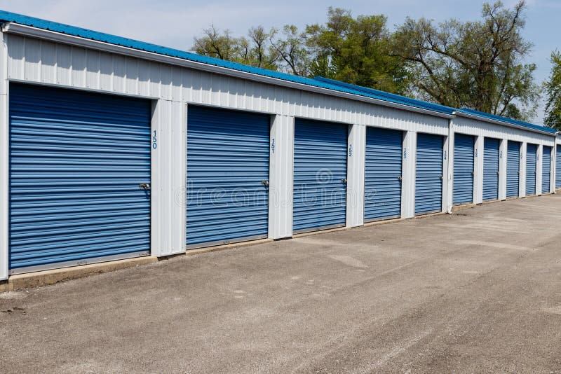 Numbered Self Storage and Mini Storage Garage Units Stock Image - Image ...