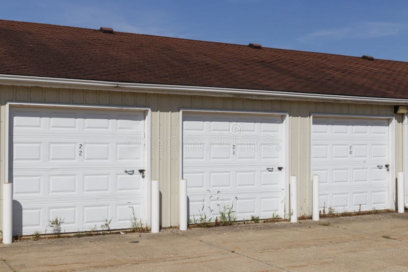 Numbered Self Storage and Mini Storage Garage Units Stock Image - Image ...