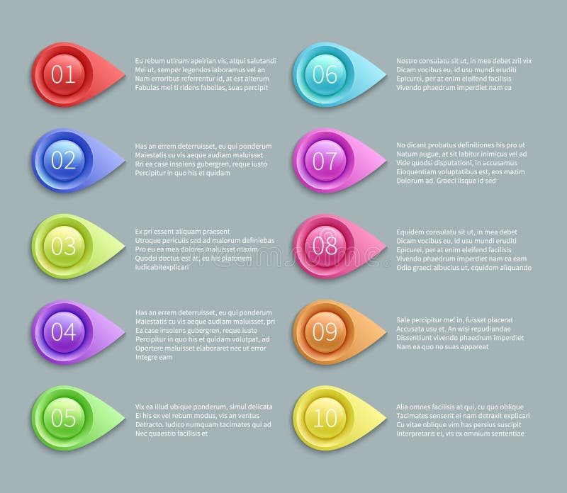 Number Bullet Point Colorful Gradient with Text Box Vector Element Design Stock Vector ...