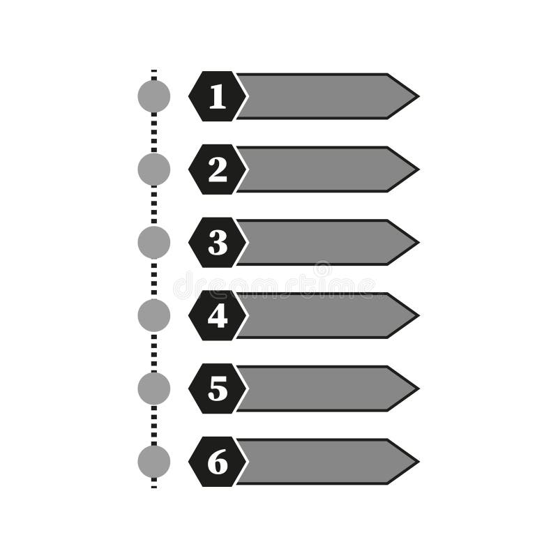 Numbered Timeline Graphic. Arrows with Numbers. Sequential Infographic ...