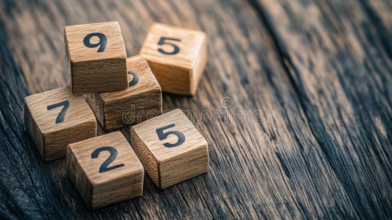 Numbered Wooden Blocks on a Rustic Table Stock Photo - Image of decor ...