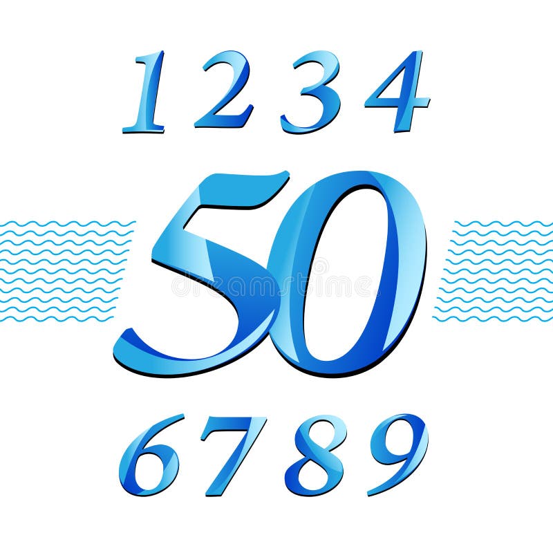 Numbering Design. Modern Reflect and Luxury Style Stock Vector ...
