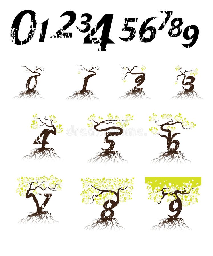 Numbering growing stock vector. Illustration of tree - 57787345