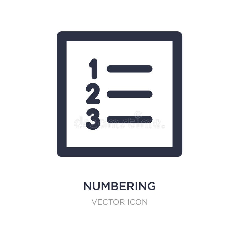 Numbering Icon on White Background. Simple Element Illustration from UI ...