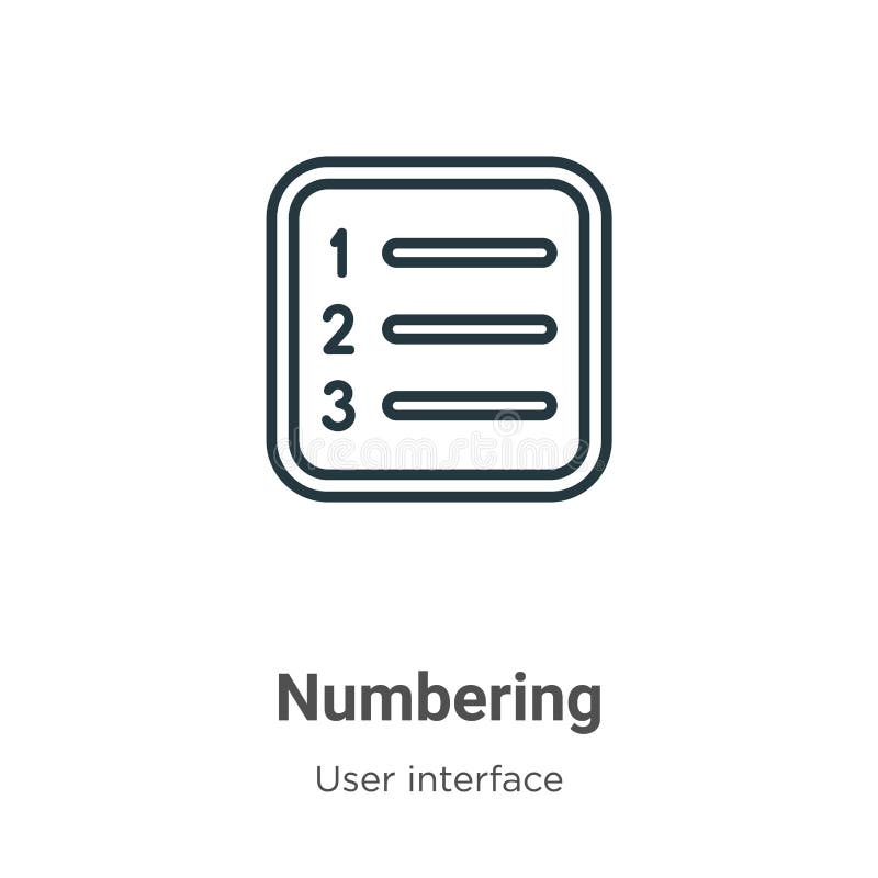 Numbering Outline Vector Icon. Thin Line Black Numbering Icon, Flat ...