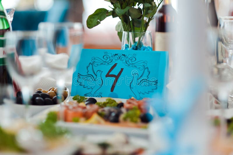 Numbering Tables at the Wedding Stock Photo - Image of arrangement ...