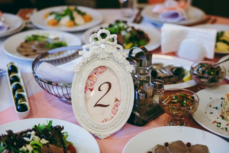 Numbering Tables at the Wedding Stock Photo - Image of detail ...