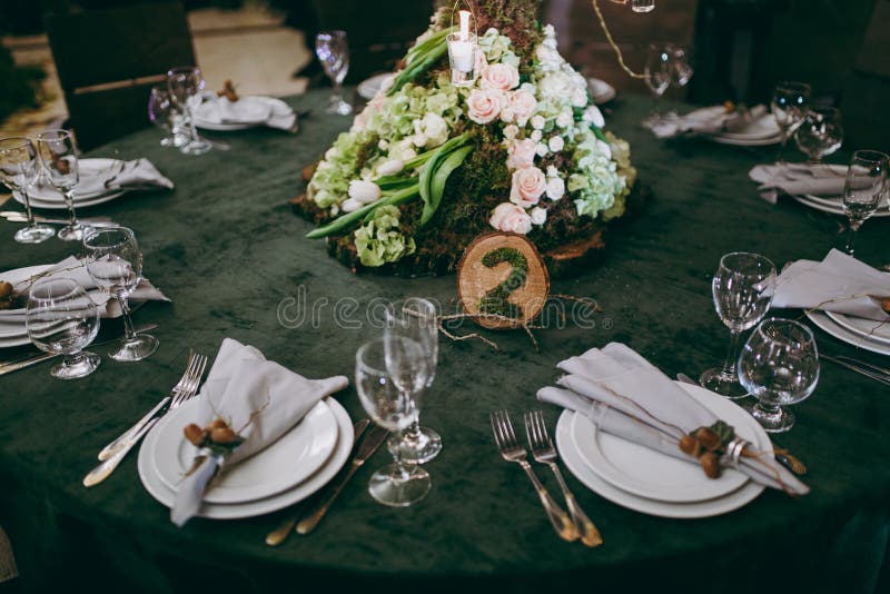 Numbering Tables at the Wedding Stock Photo - Image of elegance, light ...