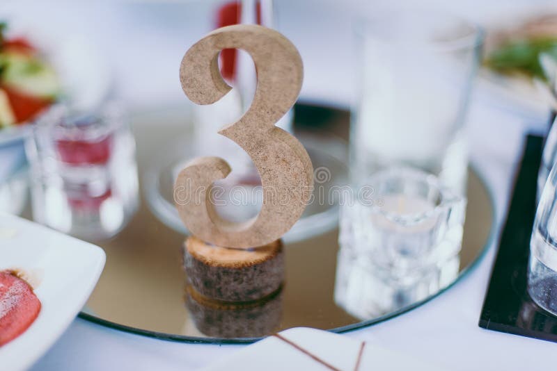 Numbering Tables at the Wedding Stock Image - Image of background ...