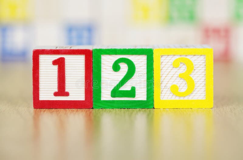 The Numbers 123 in Alphabet Building Blocks Stock Image - Image of text ...