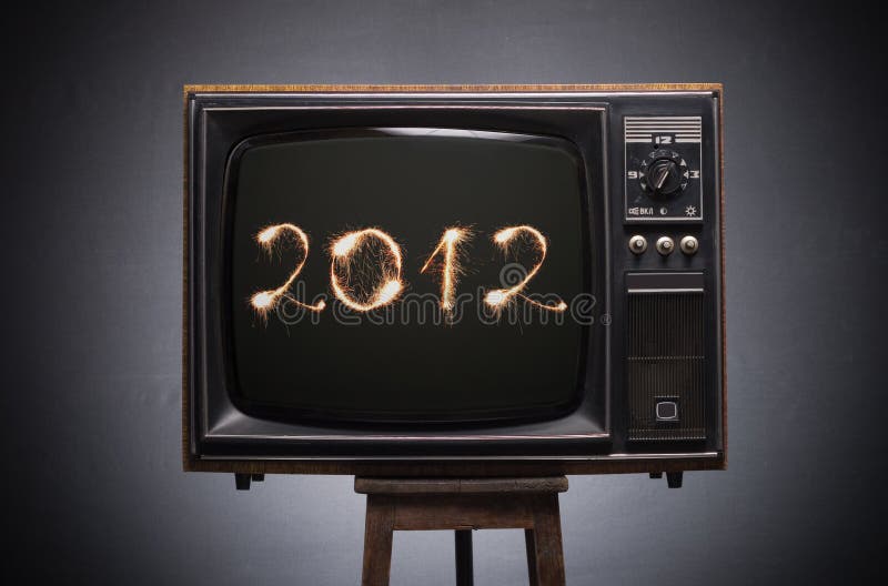 Numbers 2012 on the Screen of Retro TV. Stock Photo - Image of ...