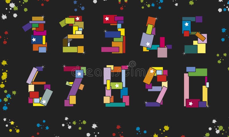 Set of Colorful Numbers stock vector. Illustration of resolving - 15242773