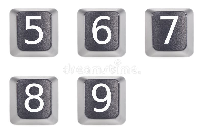 Numbers 5 To 9 Five To Nine Stock Image - Image of type, five: 11143475