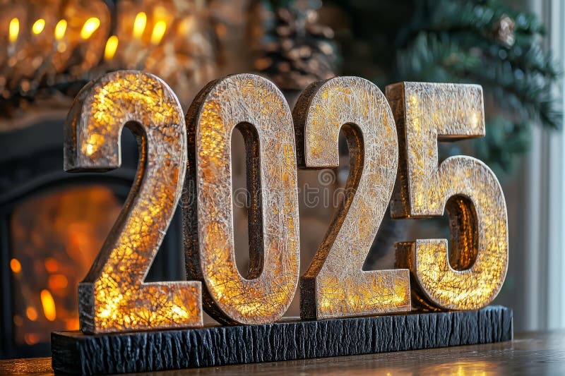 The Numbers 2025 Against the Backdrop of a Cozy Fireplace Casting a ...