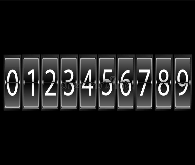 Numbers on Airport Terminal Timetable Display Stock Vector ...