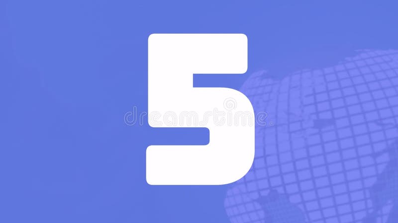 Numbers Animation Over Blue Background with Globe Grid Pattern Stock ...