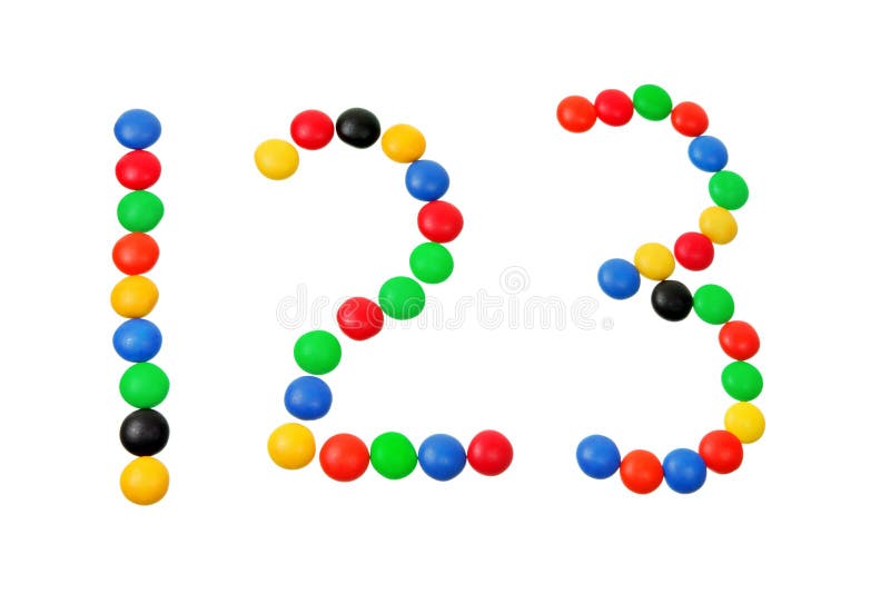 Numbers Arranged with Chocolate Beans Stock Illustration - Illustration ...