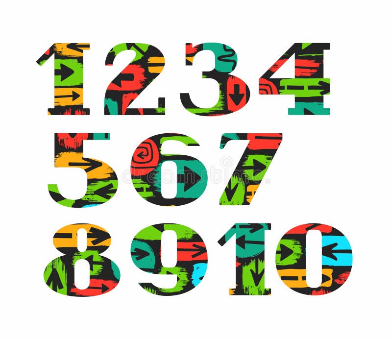 Numbers, Arrows, Colored, Flat, Vector. Stock Vector - Illustration of ...