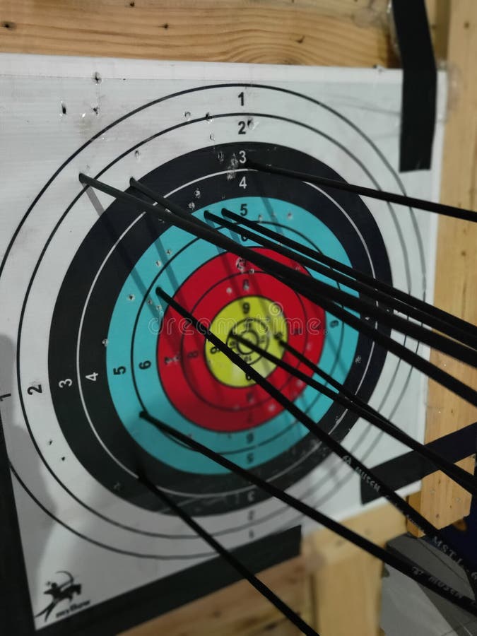 Bow Arrows Sticking Out of a Human Brain on Pink Stock Image - Image of ...