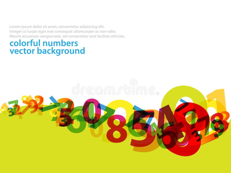 Colorful Numbers Background Stock Vector - Illustration of alphabet ...