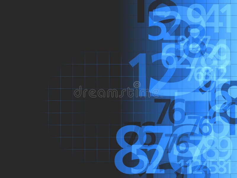 Numbers Background Dark Blue Stock Illustration - Illustration of black ...