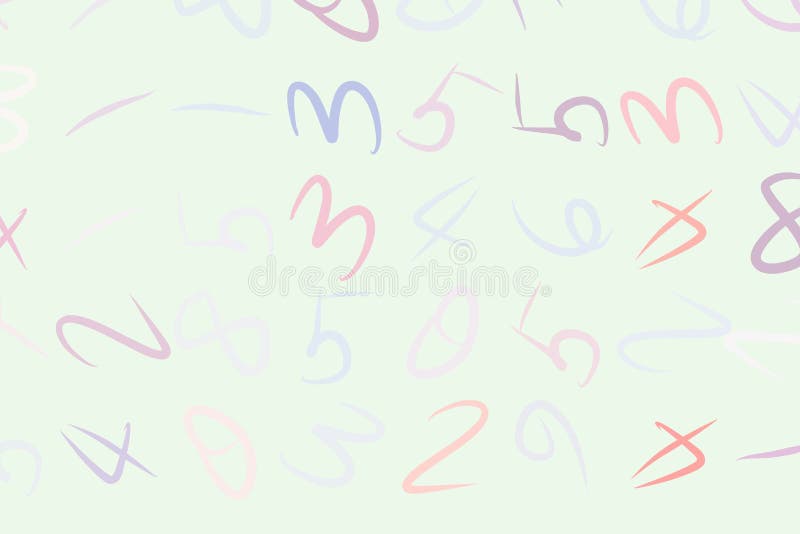 Numbers Background Hand Drawn, for Graphic Design. Style, Web, Backdrop ...