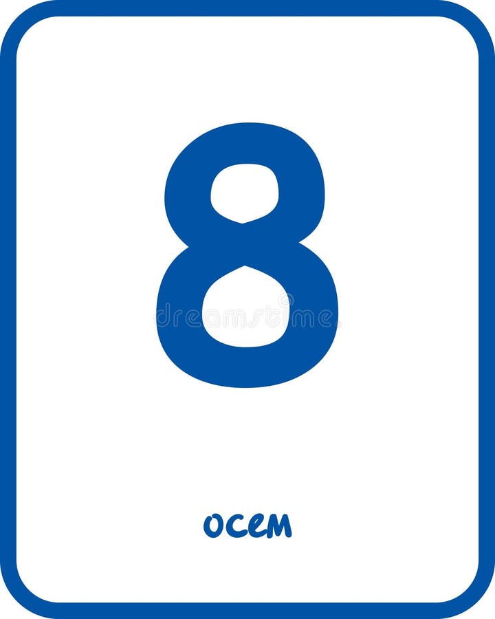 8 Bulgarian Flashcard Numbers for Kids Stock Illustration ...