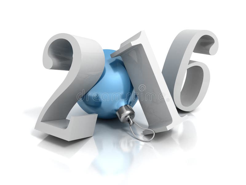 Numbers 2016 with Big Red Christmas Stock Illustration - Illustration ...